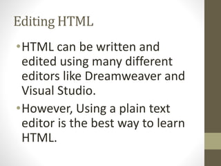 BASIC HTML | PPT