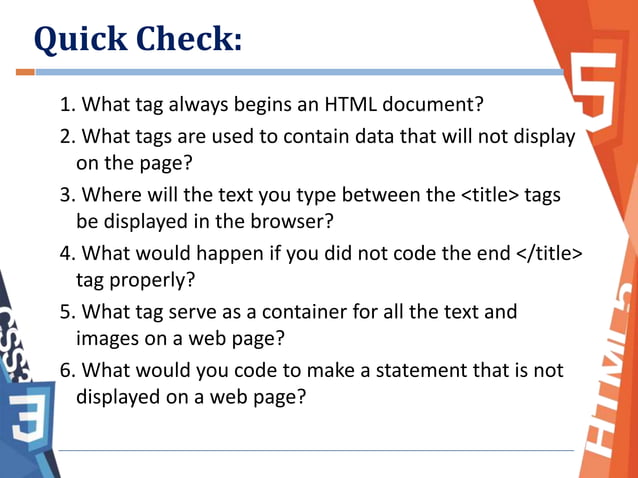 Basic html structure | PPTX | Web Development | Internet