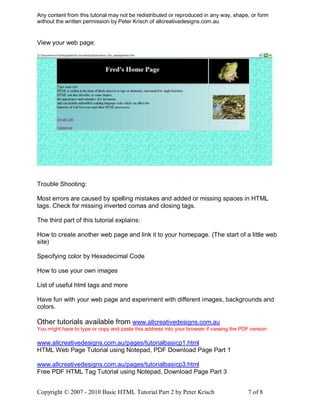 Basic html tutoirialp2 | PDF