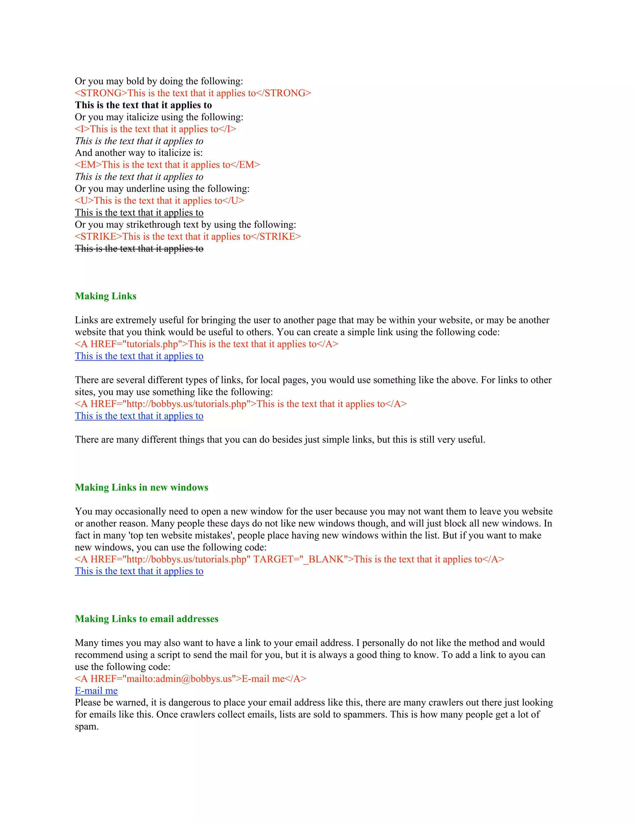 Basic html tutorial | PDF
