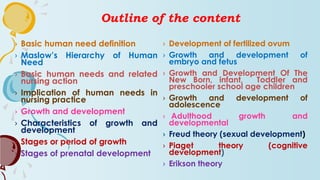 Basic human needs, growth and development | PPTX