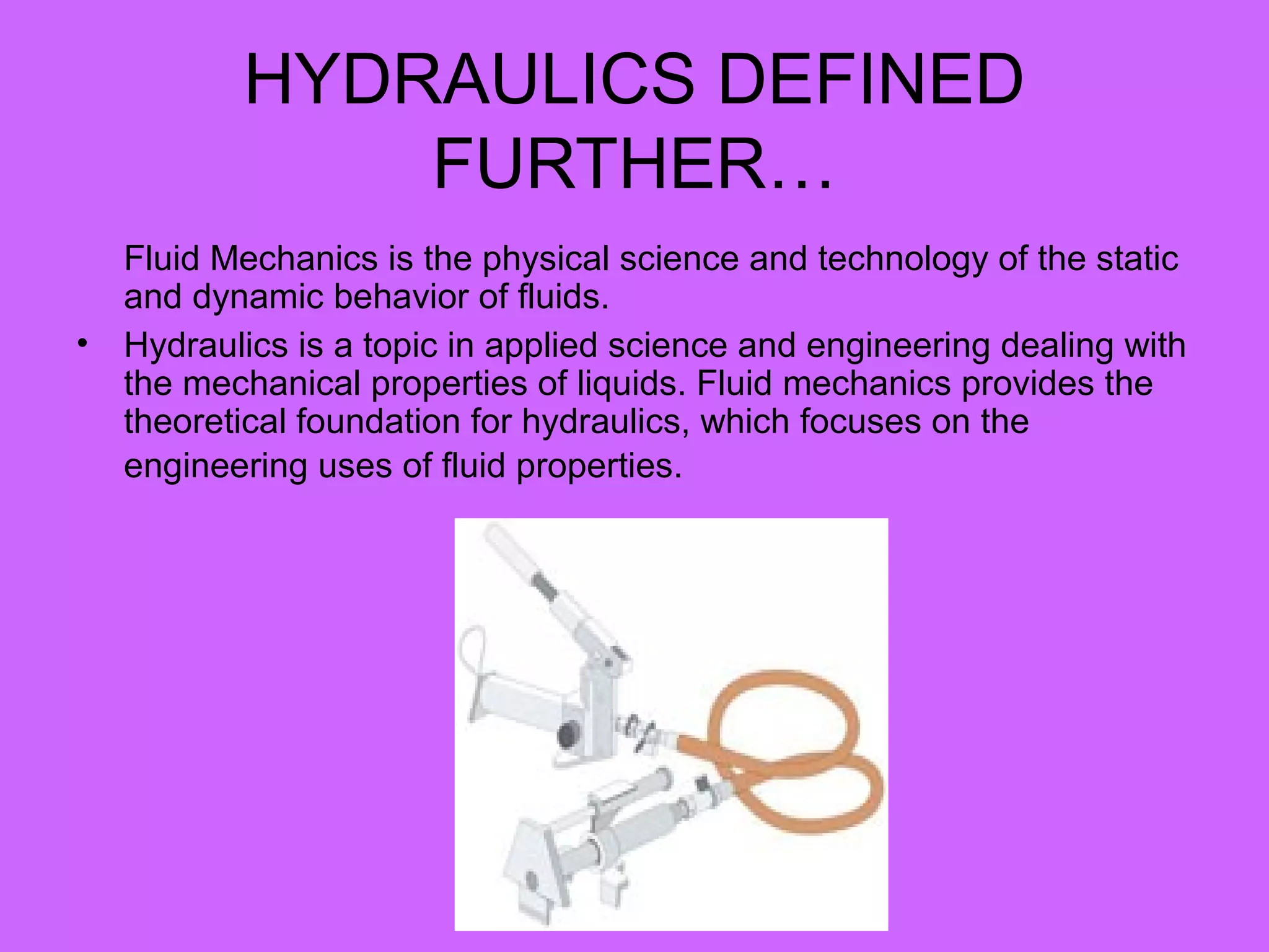 Basic hydraulics | PPT | Physics | Science