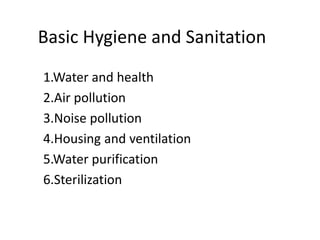 Basic hygiene and sanitation | PPTX