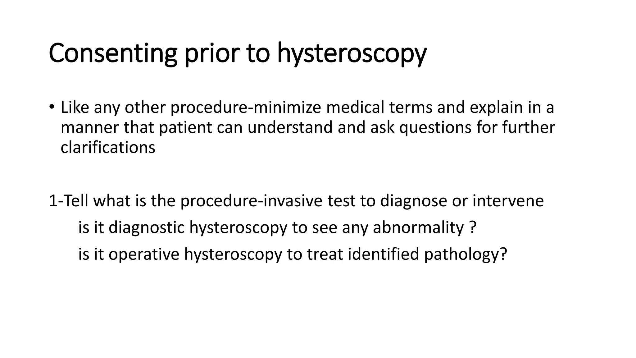Basic Hysteroscopy.pptx | Surgery | Medical Health