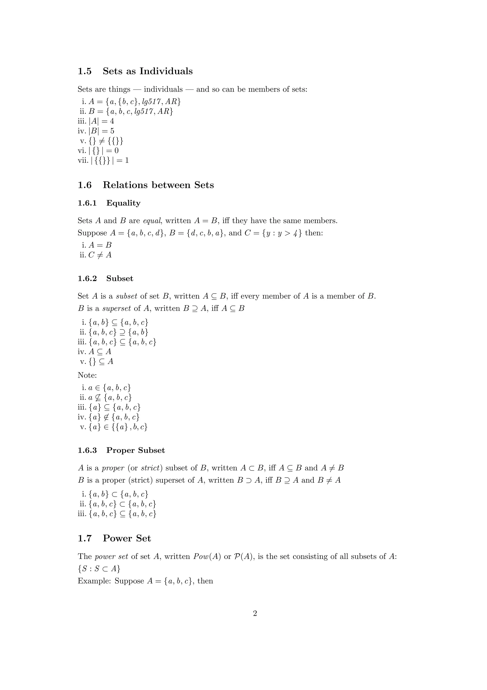 Basic idea of set theory | PDF