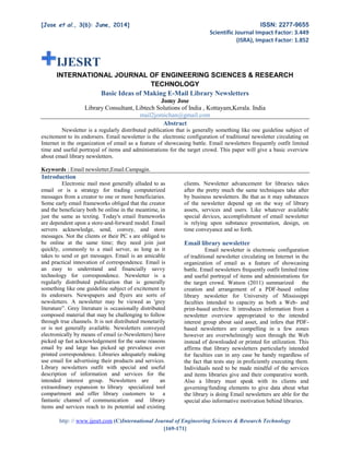 Basic ideas of making email library newsletters | PDF