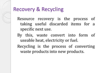 Basic terms of solid waste management | PPTX | Environmental Services ...
