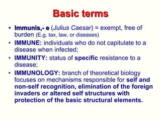 Basic immunology 1 10 | PPTX