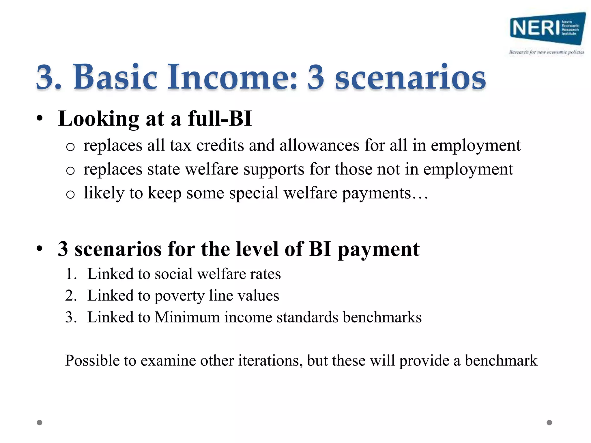 Practicalities of a Basic Income - Micheál Collins (NERI) | PPT