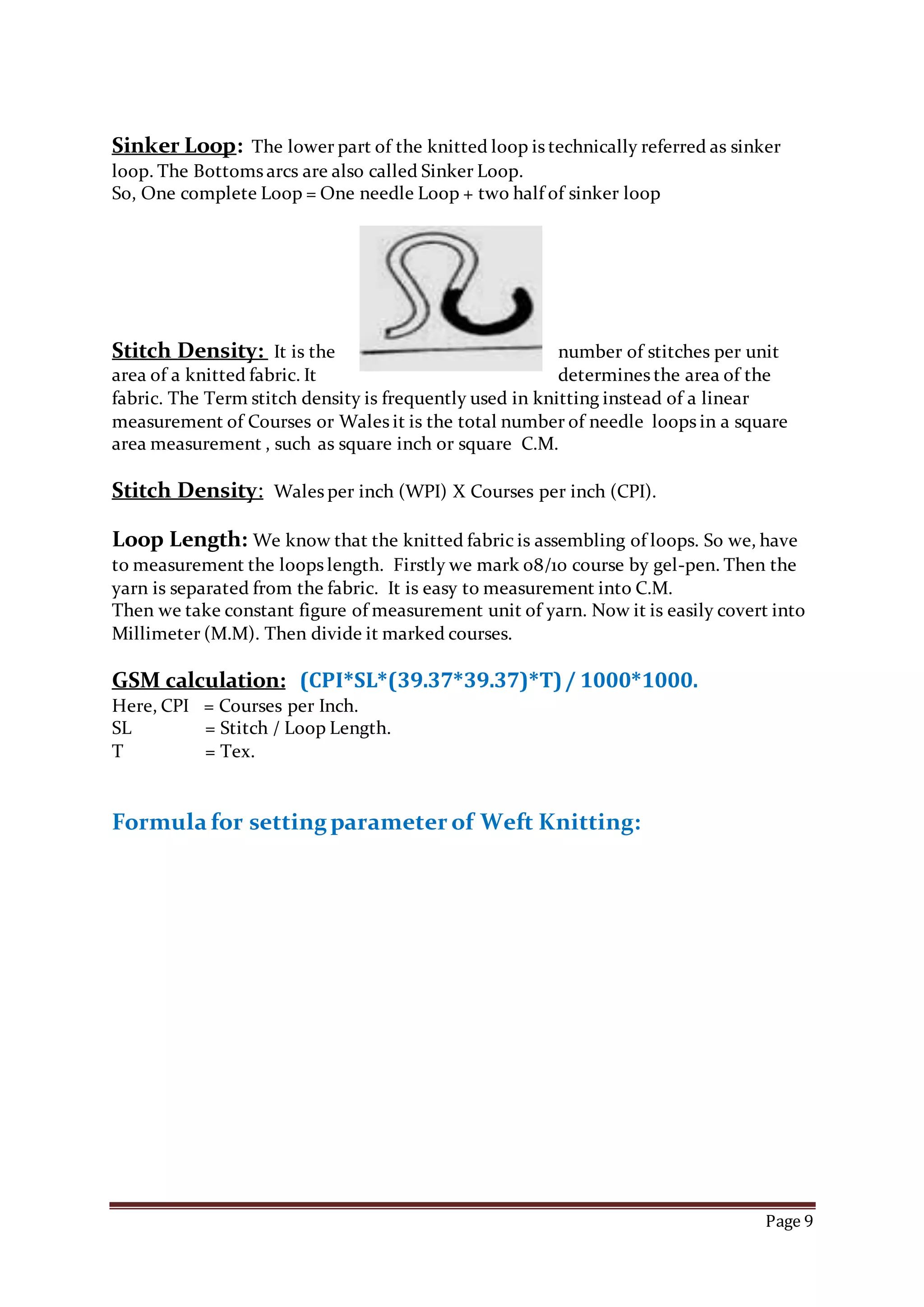 Basic informartion of knitting | DOCX