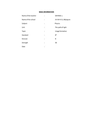 Basic information | DOCX | Physics | Science