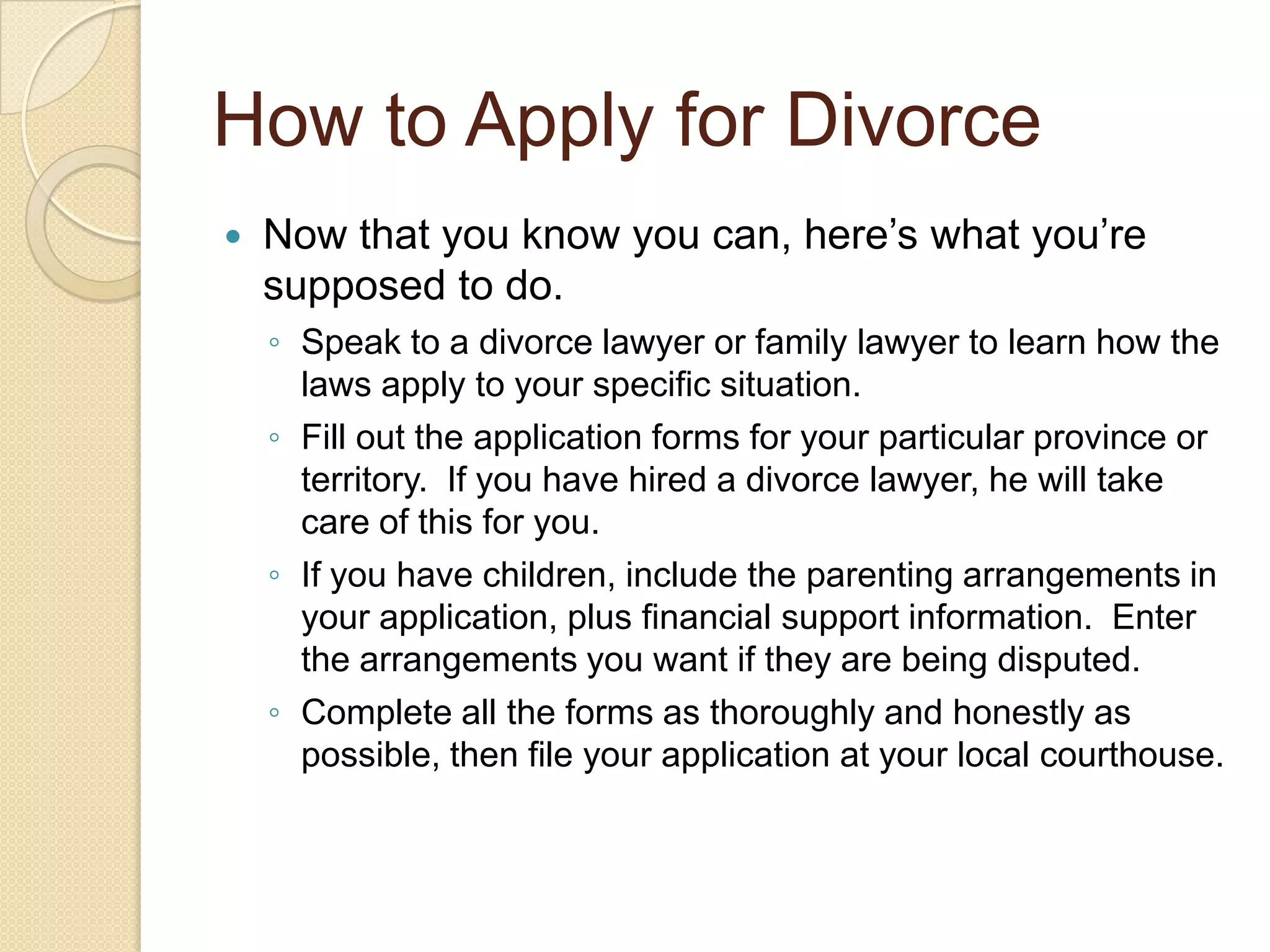 Basic Information About Divorce in Canada | PPT