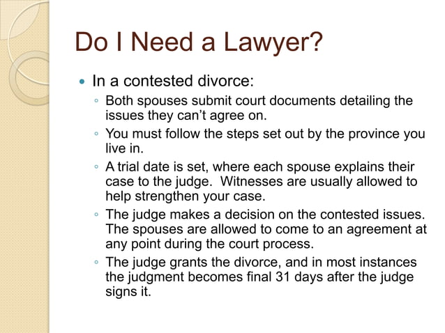 Basic Information About Divorce in Canada | PPT