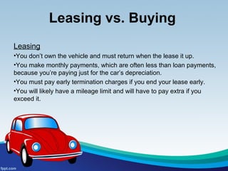 Basic information about leasing a vehicle | PPT