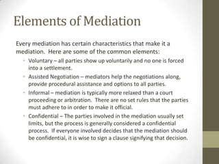 Basic Information About Mediation | PPTX