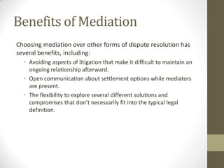 Basic Information About Mediation | PPTX