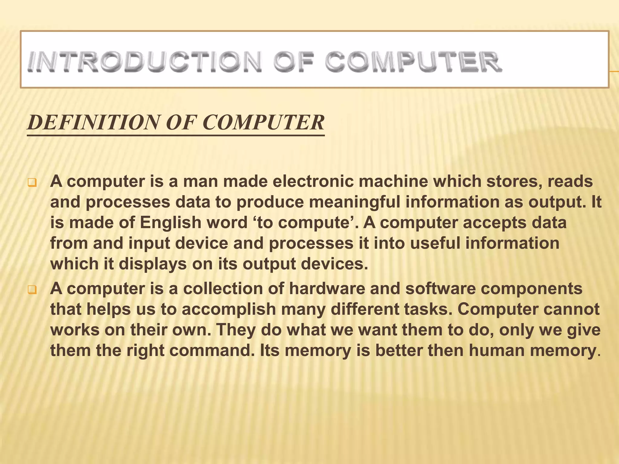 Basic information of computer hl sharma | PPTX | Computing | Technology ...