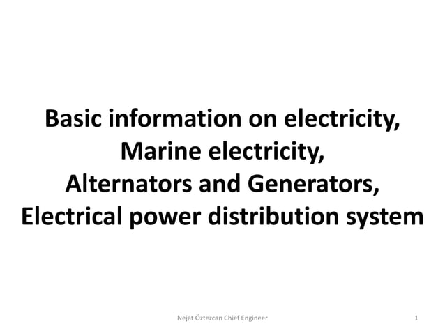 Basic information on electricity, marine electricity, alternators and ...