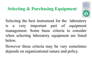 Basic Instruments-Equipment; Application and Management.pptx