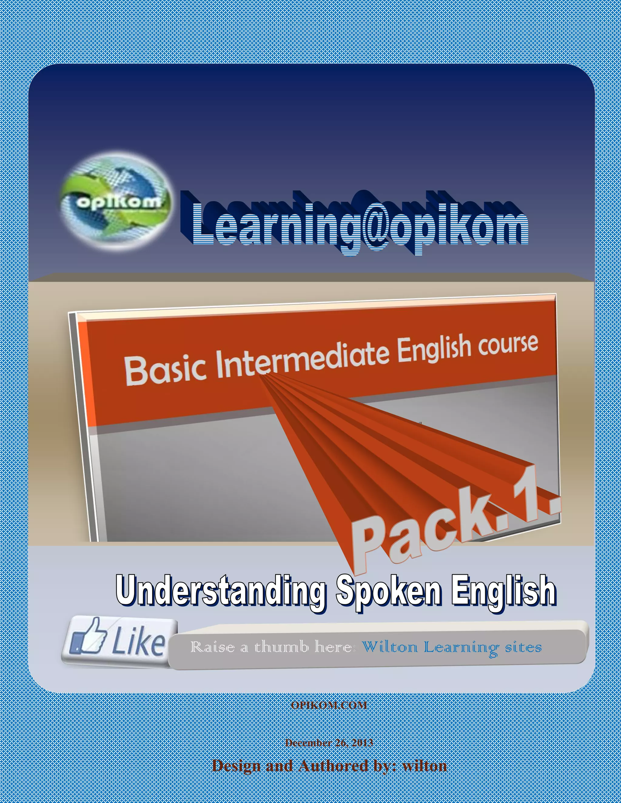 Basic intermediate english course p1 | PDF
