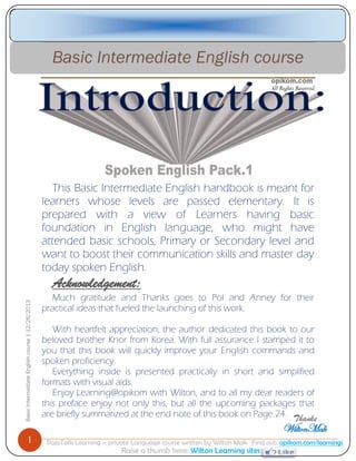 Basic intermediate english course p1 | PDF