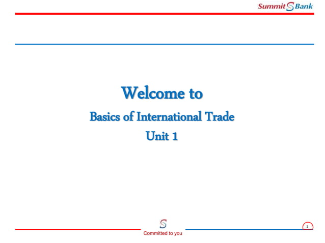 Basics of International Trade Unit 1 | PPT