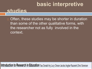 Basic interpretive studies | PPTX
