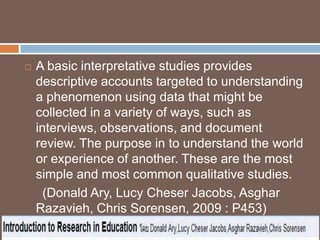 Basic interpretive studies | PPTX