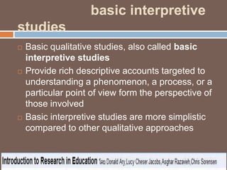 Basic interpretive studies | PPTX