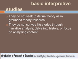 Basic interpretive studies | PPTX