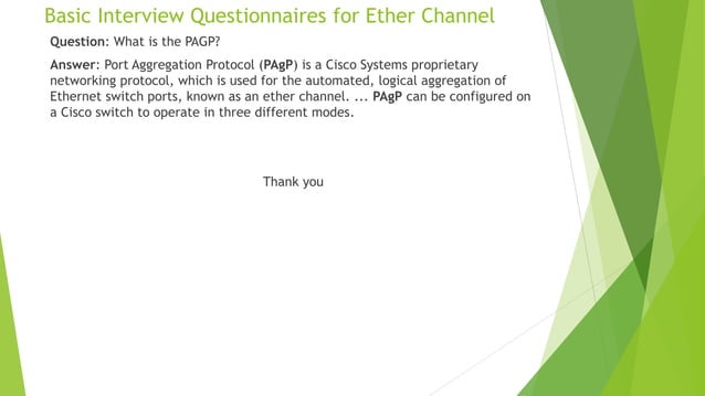 Basic interview question for Ether Channel. | PPTX | Computer Networking | Computing