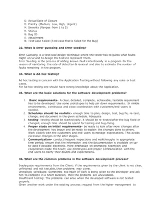 Basic interview questions for manual testing | DOCX