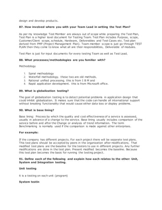 Basic interview questions for manual testing | DOCX