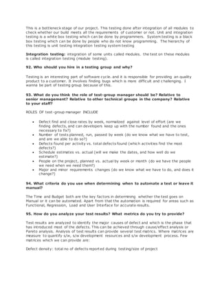 Basic interview questions for manual testing | DOCX