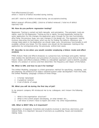 Basic interview questions for manual testing | DOCX