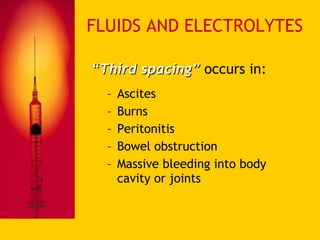 Basic Intravenous Therapy 3: Fluids And Electrolytes, Balance and ...