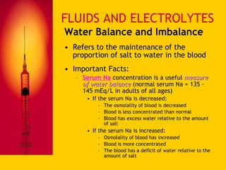 Basic Intravenous Therapy 3: Fluids And Electrolytes, Balance and ...