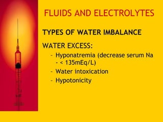 Basic Intravenous Therapy 3: Fluids And Electrolytes, Balance and ...