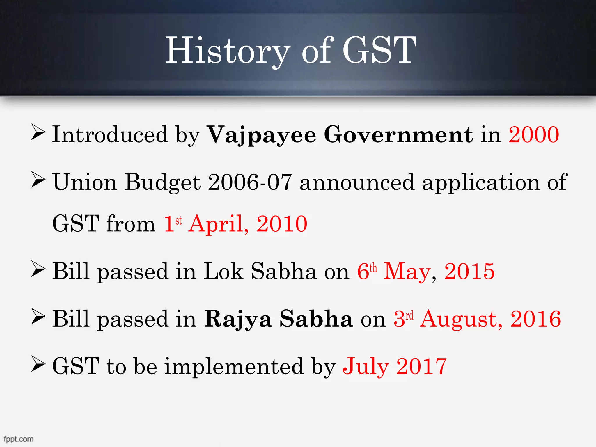 Basic introduction of GST | PPT