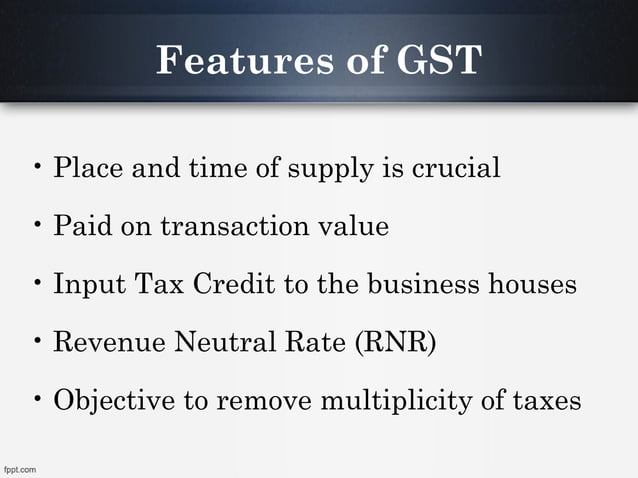 Basic introduction of GST | PPT | Business Accounting & Finance | Business