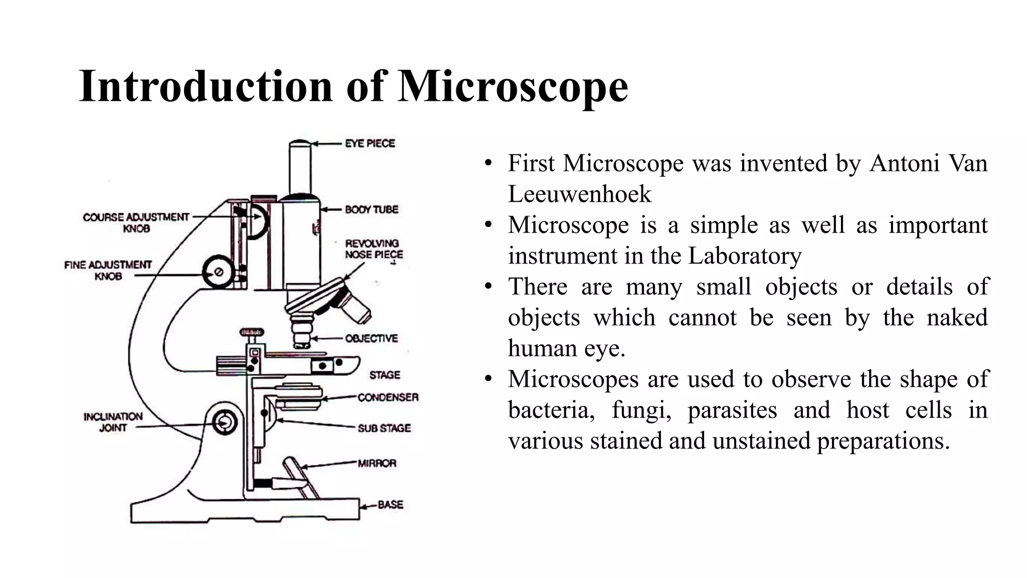 Basic introduction of microscopy with types and staining | PPTX ...