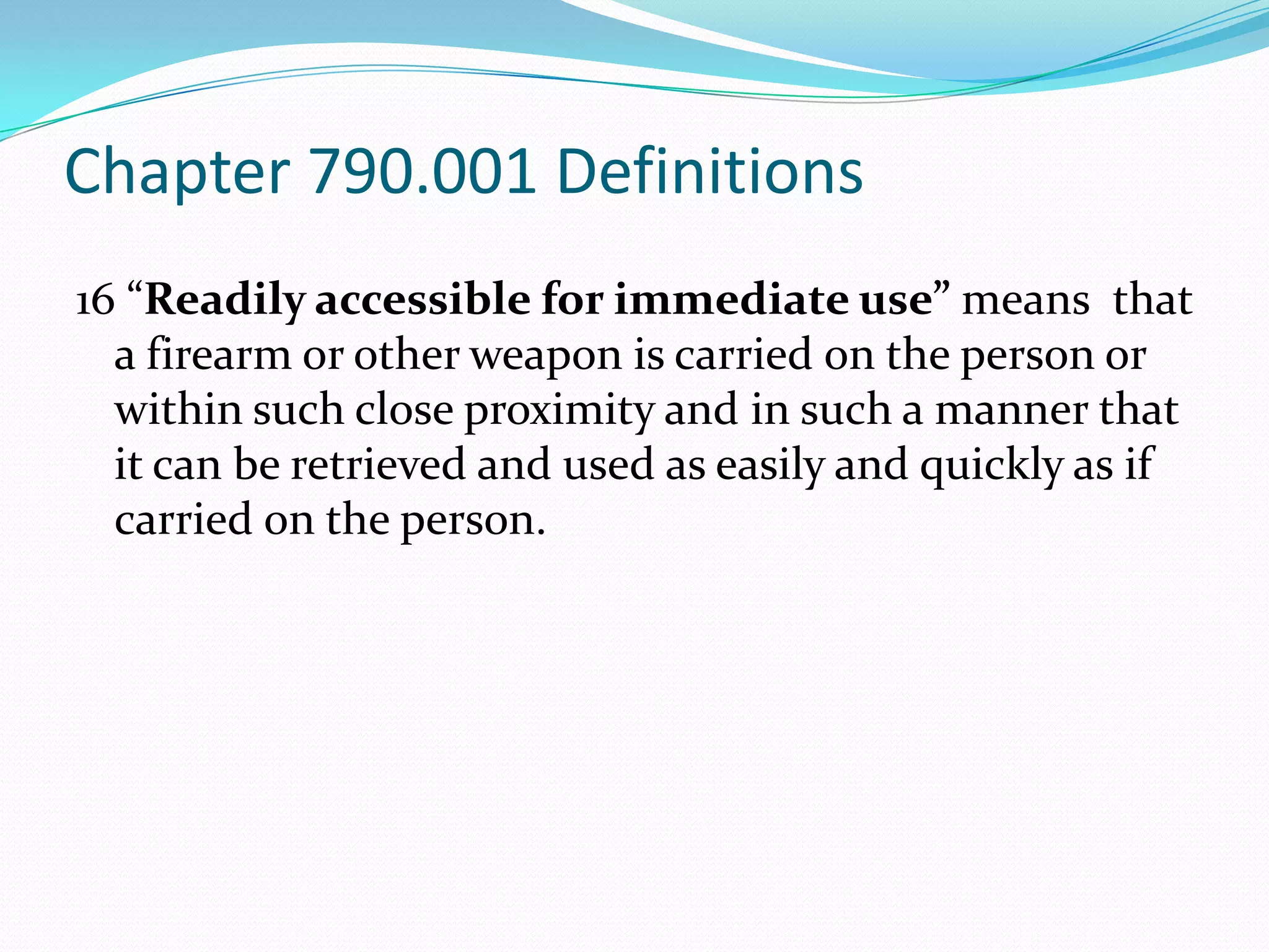 Basic introduction to florida concealed weapons laws | PPTX