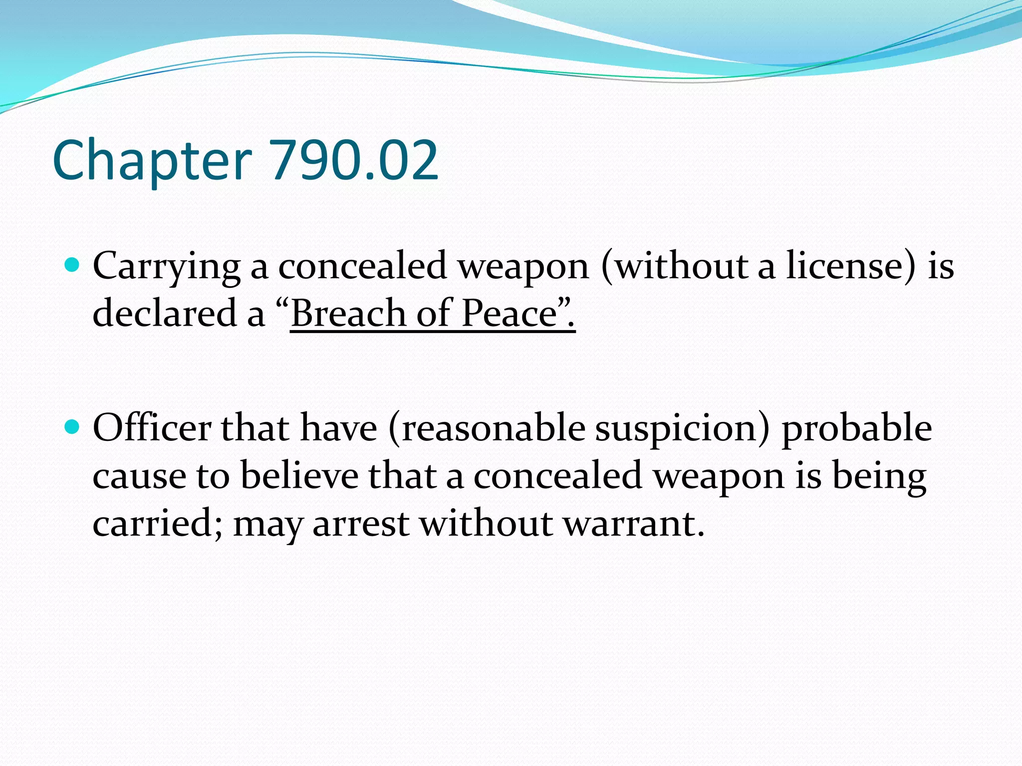 Basic introduction to florida concealed weapons laws | PPTX