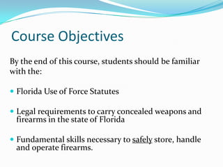 Basic introduction to florida concealed weapons laws | PPTX