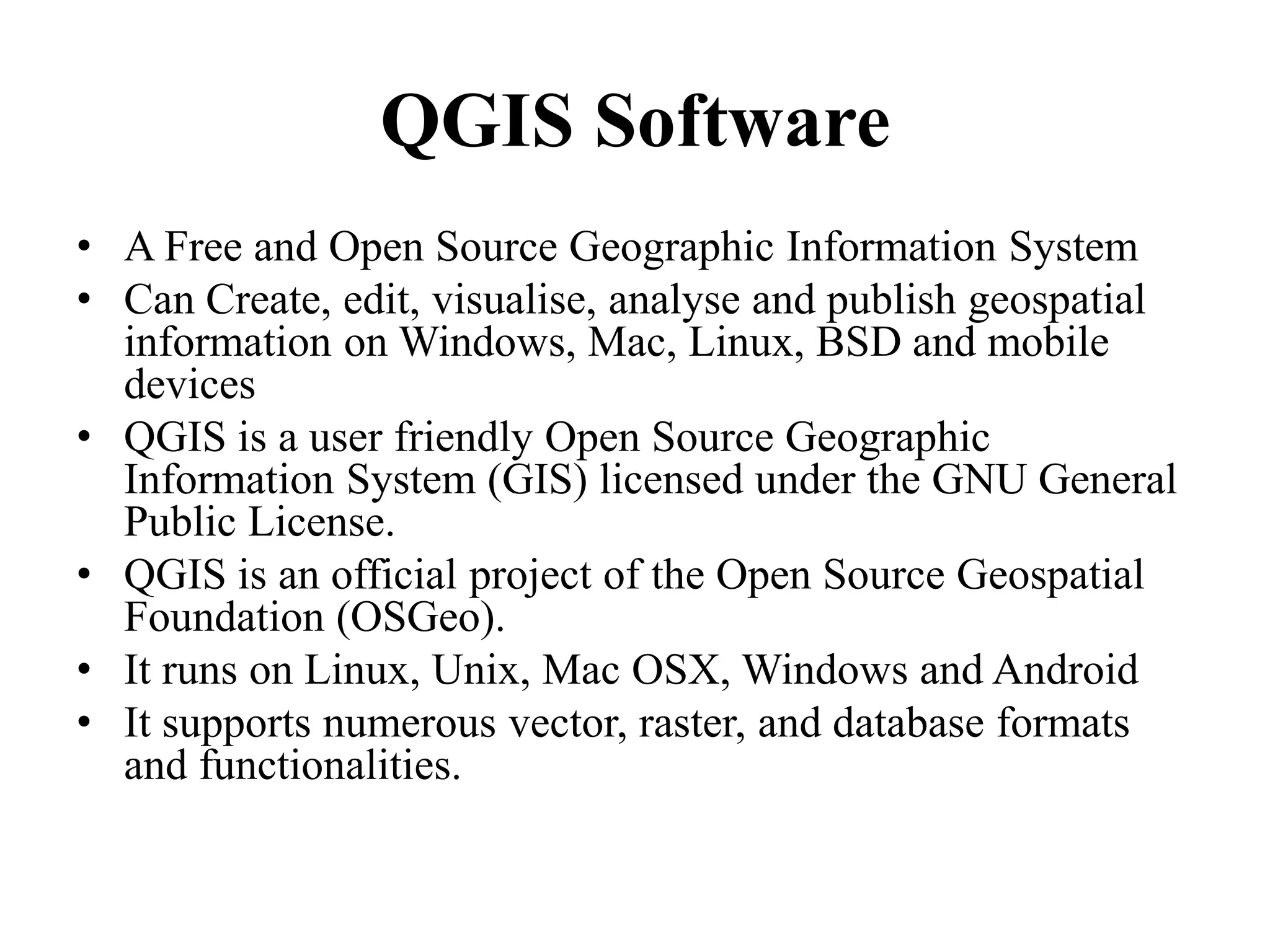Basic introduction to GIS and GIS Softwares (QGIS and ArcGIS) | PPTX