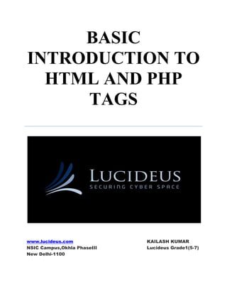Basic introduction to html and php tags | PDF