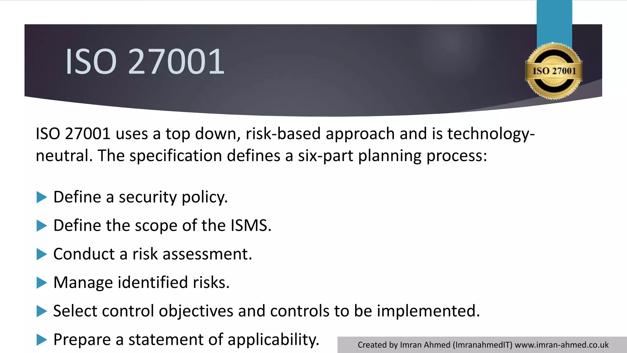 Basic introduction to iso27001 | PPTX