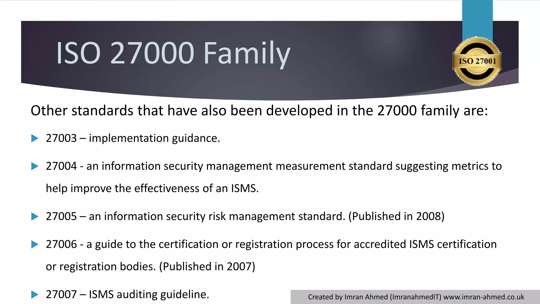 Basic introduction to iso27001 | PPTX