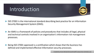 Basic introduction to iso27001 | PPTX
