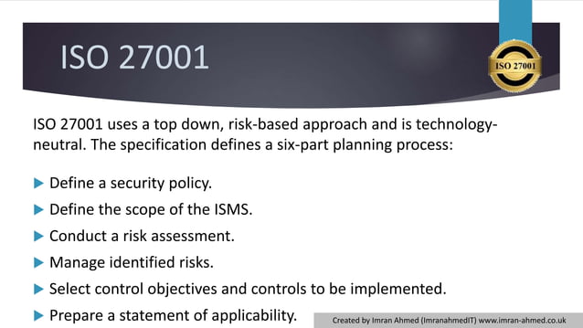 Basic introduction to iso27001 | PPTX | Information and Network ...